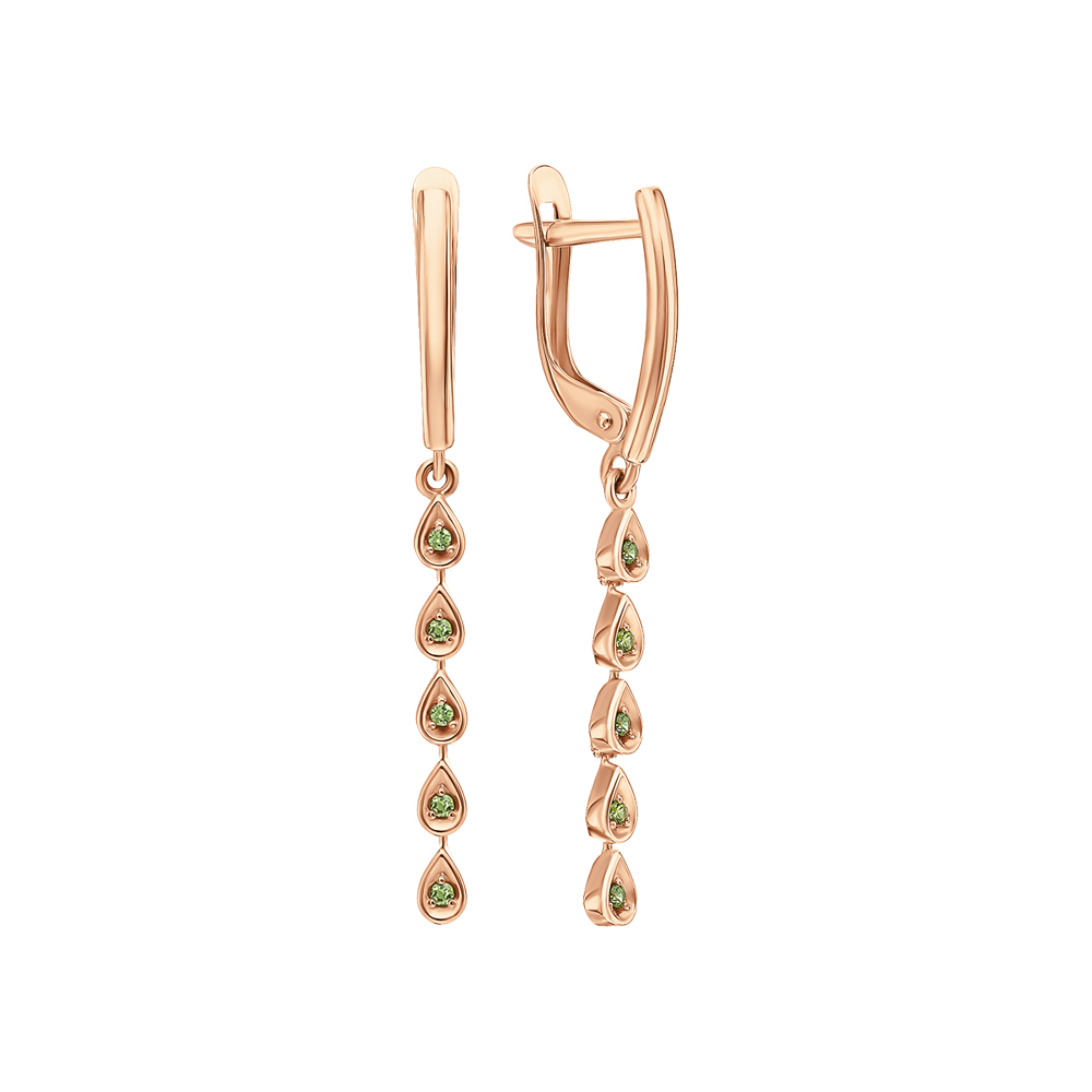 Золотые серьги с фианитами SERGEY GRIBNYAKOV 04-52-0403-08*: розовое ...