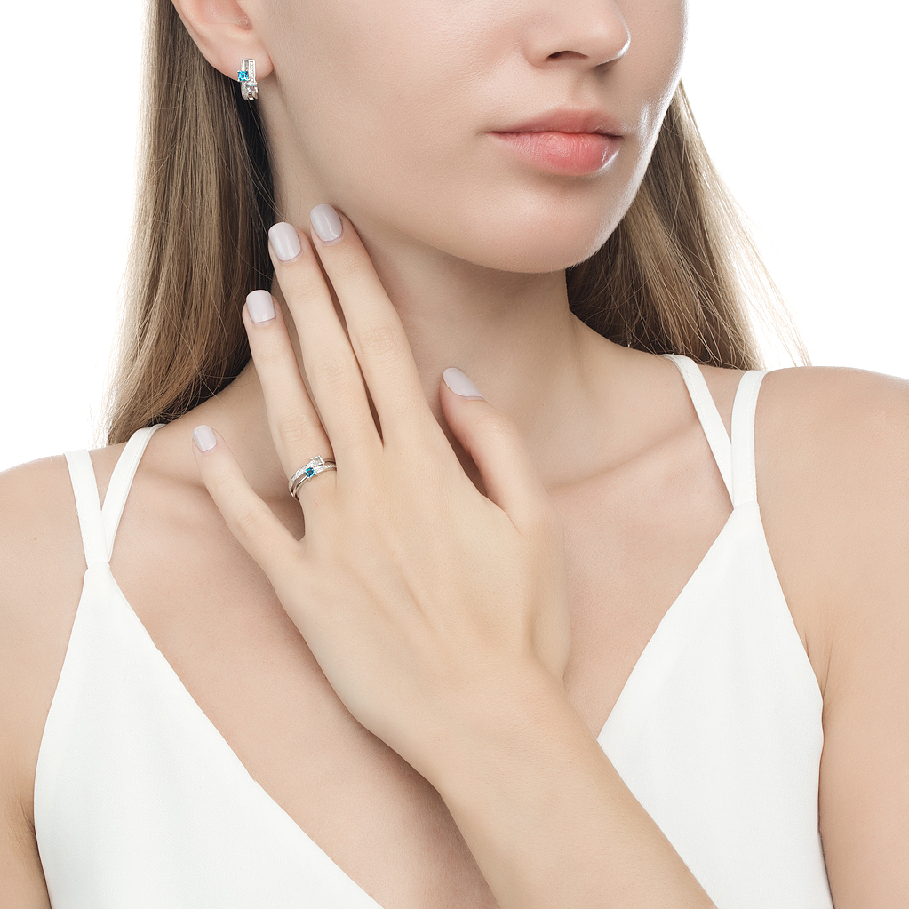 Золотое кольцо с топазами и бриллиантами SERGEY GRIBNYAKOV 9273-K5W-01 ...