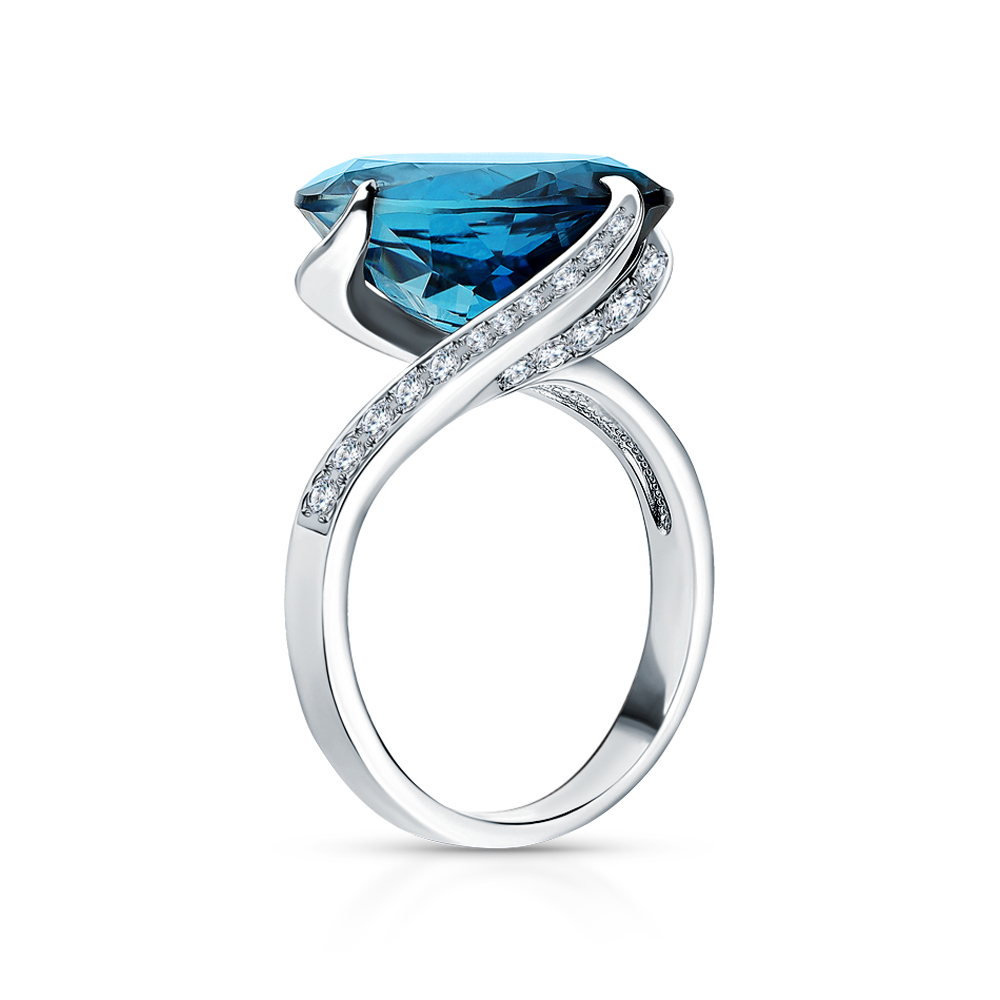 Золотое кольцо с топазами и бриллиантами БРИЛЛИАНТЫ ЯКУТИИ 01-1286/5 ...