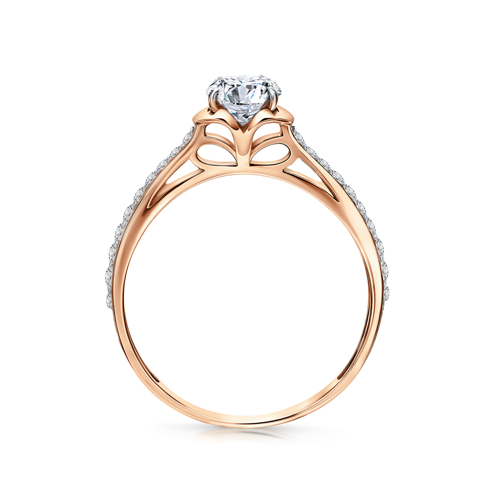 Золотое кольцо с фианитами МОСКОВСКИЙ ЦЕПЕВЯЗАЛЬНЫЙ ЗАВОД 20-02-0001 ...