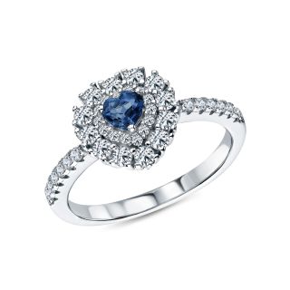 Серебряное кольцо с фианитами и топазами природными BASTET S42626-K9W ...