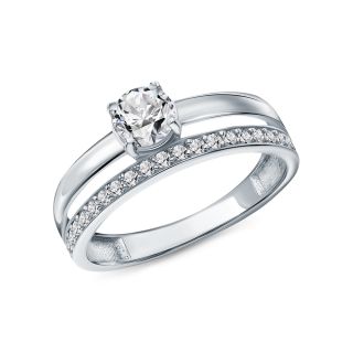 Серебряное кольцо с фианитами BASTET 15050222: белое серебро 925 пробы ...