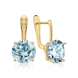 Серебряные серьги с фианитами SUNLIGHT СЛ-5679П: жёлтое серебро 925 ...